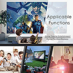 TVY Native 1080P Home Theater Projector 5000 Lumens and 200'' Display Portable Outdoor Movie Projector, Compatible with PS4, PC via HDMI, AV and USB for Entertainment (White)