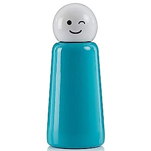 LUND LONDON Stainless Steel Water Bottle | 300ml Insulated Water Bottle BPA Free | Cold for 24+ Hours, Hot for 12 | Sky Blue & White Wink by Lund London (7159)