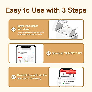 Label Maker Machine, D101 Bluetooth Label Maker with Tape, Small Wireless Label Printer, 0.4"-1"(10-25mm) Print Width for Storage, Office, Home, School, Inkless, USB Rechargeable