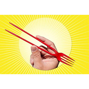 Fork Chopsticks In One, Chork 24 Count Pack Chopstick Fork Combo(Red 24 Pack)
