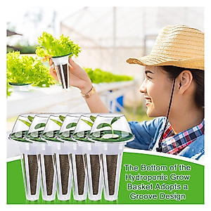 JOLINTAL 120Pcs Hydroponic Garden Accessories Pod Kit, Indoor Garden Accessories, with Transparent Lid, 30 Planting Sponges, 30 Planting Baskets, 30 Seed Labels, 30 Planting Domes, Planting Sponge Set