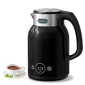 DEZIN Electric Kettle Temperature Control, 1.7L Stainless Steel Electric Tea Kettle with LED Display, 1200W Rapid Boil, 12H Keep Warm, 9 Presets Modes Hot Water Boiler Heater for Tea, Coffee, Black