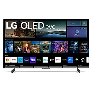 LG 42-Inch Class OLED evo C2 Series Alexa Built-in 4K Smart TV, 120Hz Refresh Rate, AI-Powered 4K, Dolby Vision IQ and Dolby Atmos, WiSA Ready, Cloud Gaming (OLED42C2PUA, 2022) (Renewed)