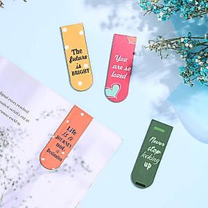 30 Pieces Inspirational Quotes Magnetic Bookmarks Encouraging Bookmarks Magnet Page Markers Positive Magnetic Page Clips Bookmark for Students Teachers School Home Office Supplies