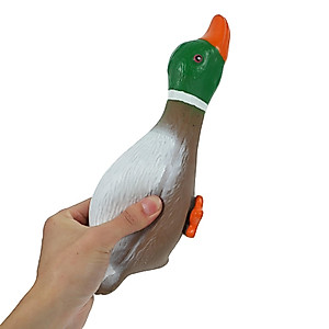 POPETPOP Dog Squeak Toy, Latex Duck Puppy Chew Toy Dog Teething Cleaning Toy Cute Dog Biting Toy Pet Mallard Duck Toy Interactive Plaything for Small Medium Dogs