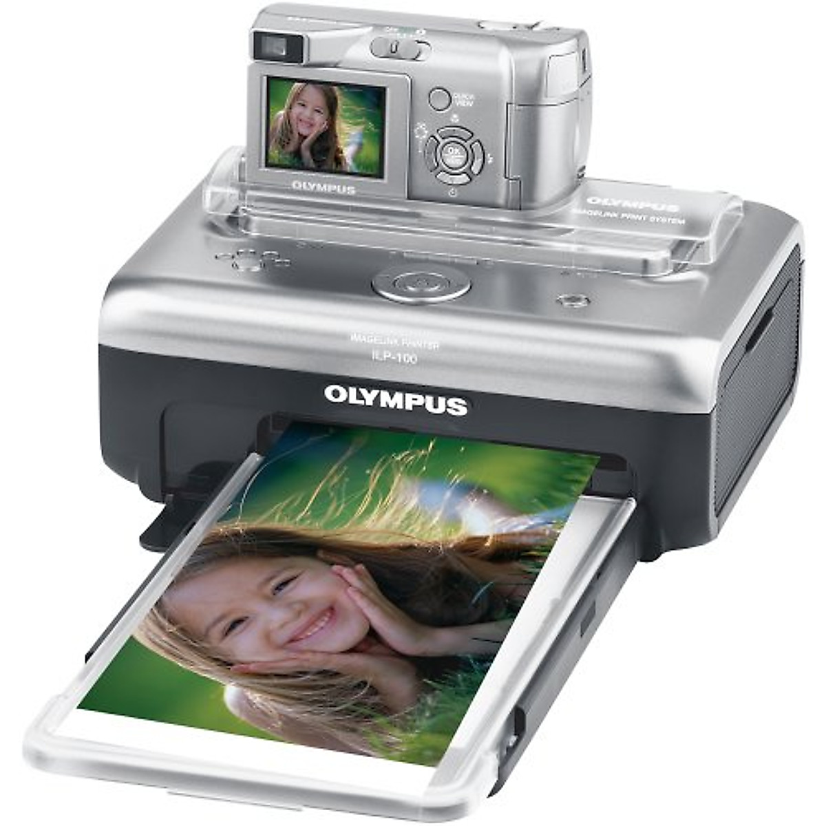 Olympus D555 5MP Digital Camera with 2.8x Optical Zoom & ILP-100 Photo Printer Bundle