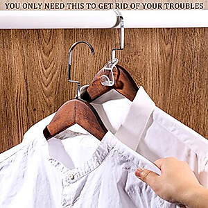 Clothes Hanger Connector Hooks Hanger Extender Clips Cascading Connection Hooks Outfit Hangers or Clothes Closet (Clear,48 Pieces)