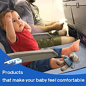 Toddler Airplane Bed Kids Travel Bed - Toddlers Portable Airplane Seat Extender Airplane Foot Rest Travel Essentials Accessories for Kids Hammock Leg Rest Airplane Bed for Toddler (Grey)