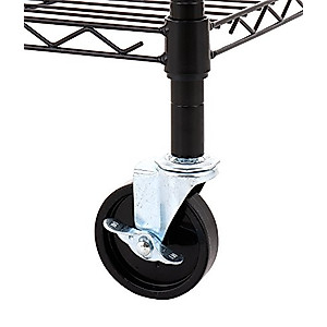 Finnhomy Heavy Duty Rolling Garment Rack Clothes Rack with Double Hanger Rods and Shelves, Portable Closet Organizer with Wheels, 1'' Diameter Thicken Steel Tube Hold Up to 300Lbs, Black