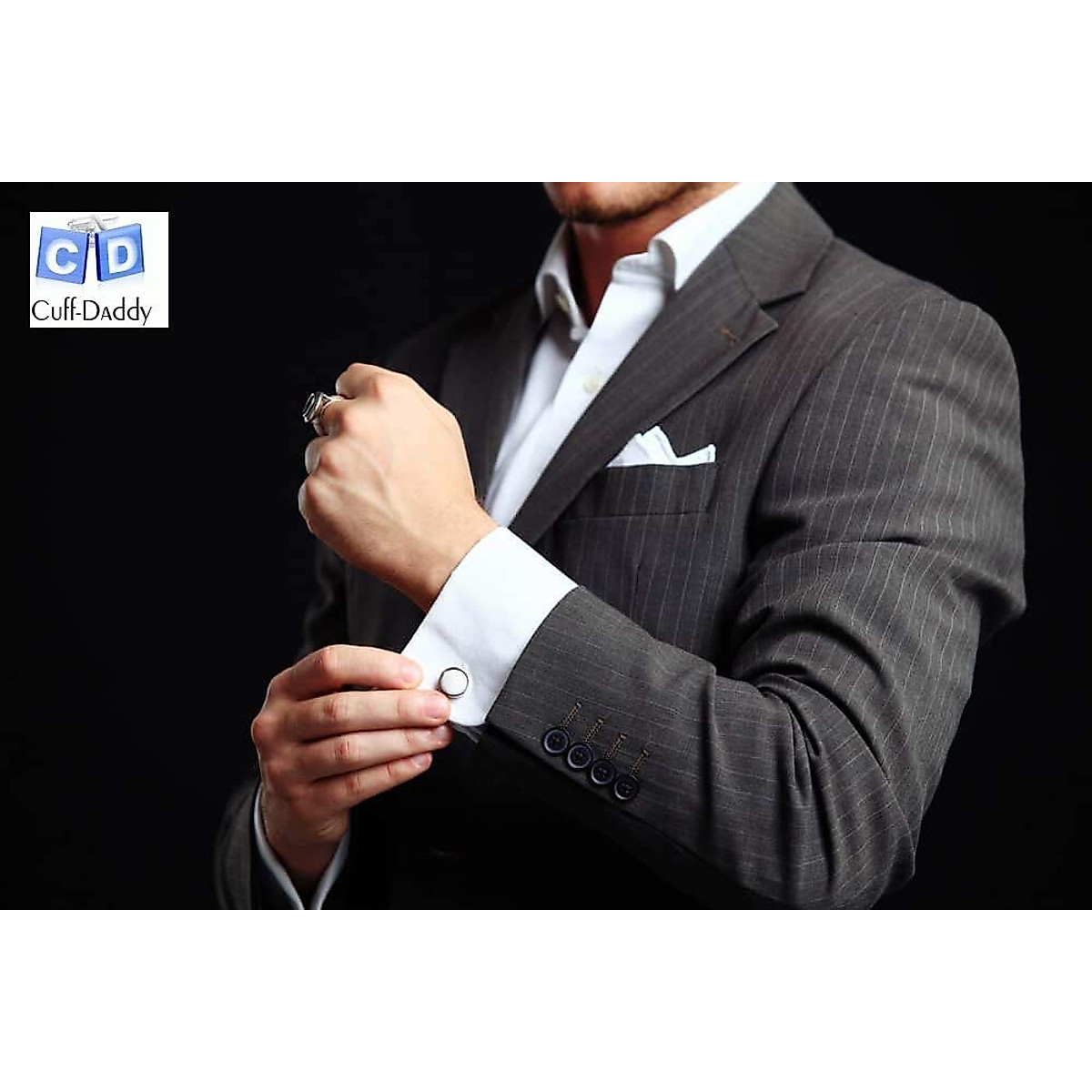 Cuff-Daddy Classic Woven Gold-Tone Knot Cufflinks and Stud Set with Presentation Box