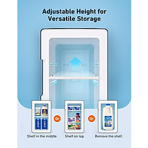 AstroAI Mini Fridge 2.0 Gen, 6 Liter/8 Cans Makeup Skincare Fridge 110V AC/ 12V DC Portable Thermoelectric Cooler and Warmer Little Tiny Fridge for Bedroom, Cosmetics (Dark Black)