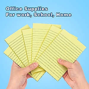 Early Buy 6 Pads Lined Sticky Notes with Lines 4x6 Self-Stick Notes Bright Color Sticky Notes, 45 Sheets/Pad (Yellow)