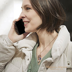 MignonandMignon Personalized Gifts for Mom Mothers Day Grandma Birthstone Initial Necklace Bridesmaid Family Jewelry - BSON-L-D