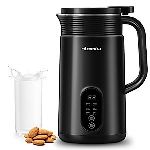 Nut Milk Maker, 20 oz(600ml) Homemade Almond, Soy, Oat, Plant-Based Milk and Non-Dairy Beverages, Almond Milk Maker with Delay Start/Boil Water/Keep Warm, Soy Milk Maker with Nut Milk Bag