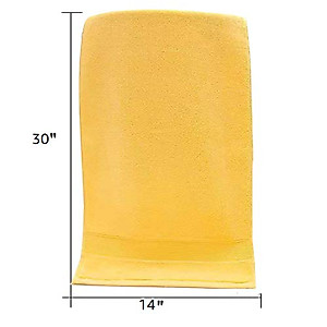 Lchkrep Bathroom Hand Towels (14x30 inch), Home Soft 100% Cotton Super Soft Highly Absorbent Hand Towel for Bath, Hand, Face, Gym and Spa,(Yellow 2 Pack)