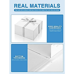 MESHA 8X8X4 Magnetic Gift Box，5PC Gift Boxes for Presents,Gift Box Magnetic Closure,White Gift Boxes with Lids,Magnetic Boxes for Gift,Bridesmaid Proposal Box for Presents