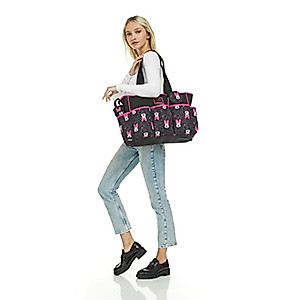 DISNEY Baby Girl Multi Piece Tote Diaper Bag, Minnie-Toss Print