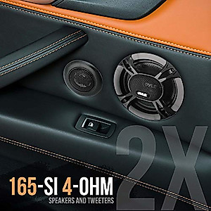 PYLE 2-Way Car Stereo Speaker System - 360W 6.5 Inch Universal Pro Audio Car Speaker OEM Quick Replacement Component Speaker Vehicle Door/Side Panel Mount Compatible w/ Crossover Network PL6150BK
