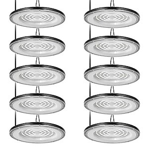 Sararoom 10Packs UFO LED High Bay Light, 200W 20000LM Workshop Lighting, 6500K Daylight White Industrial Lamp High Bay Light, IP66 Waterproof Commercial Bay Lighting for Factories,Garage,Warehouse