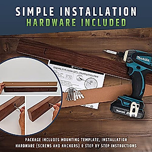 Premium 24 Inch (Large Size) Dark Walnut Wood Magnetic Knife Holder – Professional Wooden Magnetic Knife Strip - Space-Saving Knife Rack/Knife Bar With Powerful Magnetic Pull Force (Upgraded Version)