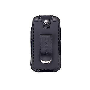 Fitted Leather Case for Alcatel Smartflip/Alcatel Go Flip 3, Features: Rotating Belt Clip, Screen & Keypad Protection, Secure Fit - Smartflip (AT&T Cricket Wireless), Go Flip 3 (Metro PCS T-Mobile)