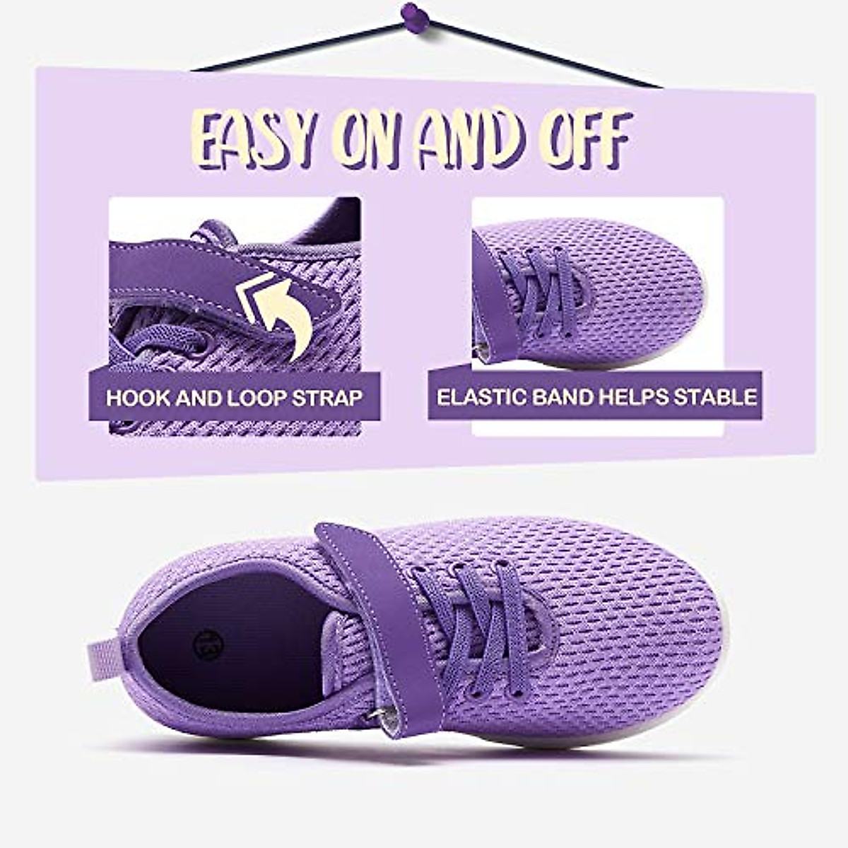 COASIS Toddler Shoes Boys Girls Sneakers, Comfortable Running Tennis Athletic Shoes for Little Kid/Big Kid Purple