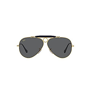 Ray-Ban RB3138 Shooter Pilot Sunglasses, Legend Gold/Dark Grey, 58 mm