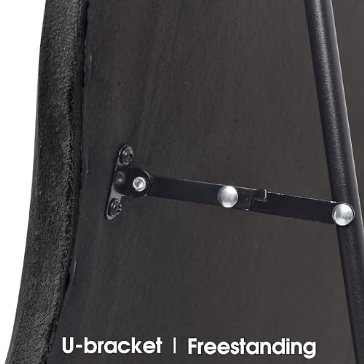 BEVERDY 63" x 24" Full Length Mirror with Stand, Full Length Mirror Wall Mounted, Floor Mirror, Irregular Wavy Mirror, Flannel Wrapped Wooden Frame Mirror, Full Body Mirror, Black