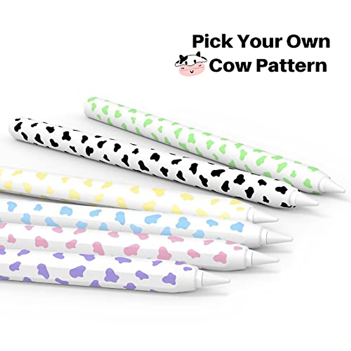 NIUTRENDZ Cow Print Case for Apple Pencil 2nd Generation Case Cover Silicone Protective Sleeve Skin Accessories with 10pcs Apple Pencil Tips Cover (Pink)