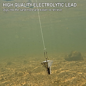 Dr.Fish 5 Pack Storm Sinker Pyramid Hatteras Surf Fishing Lead Weight Saltwater Beach Casting Sea Bottom Holder Inshore 3oz