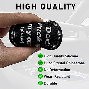 Kewucn 2 Pack Bling Car Cup Holder Coasters, 2.75 inch Anti-Slip Soft Rubber Crystal Rhinestone Auto Cup Insert Pad, Universal Vehicle Interior Decor Accessories for Car SUV Truck (Black)