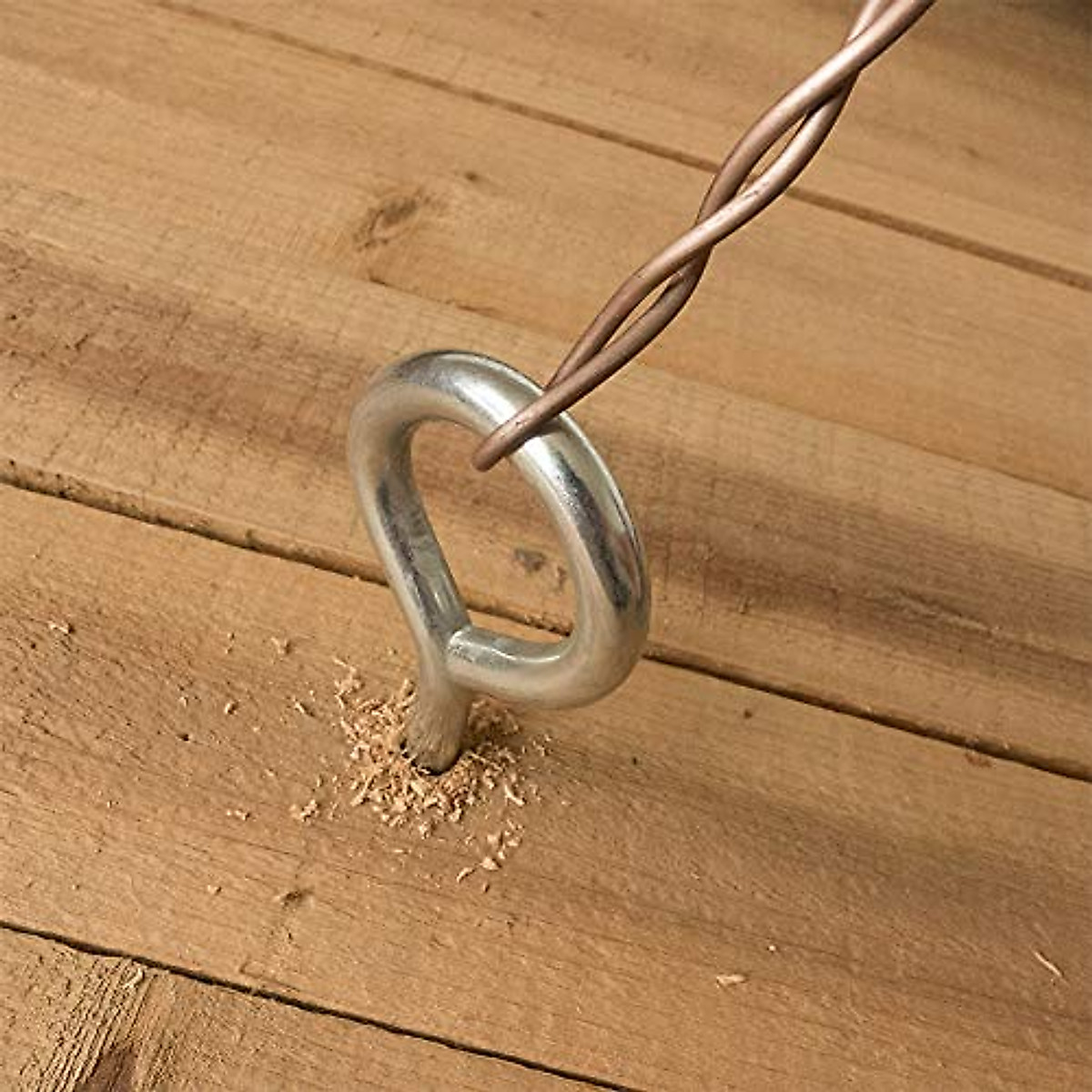 EUCARLOS 5” Screw Eyes, 4 Pack Metal Eye Hooks Lag Thread Eye Bolt, Hammock Hooks Heavy Duty for Tie-Downs, Lifting and Securing Cables Wires