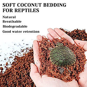 Hamiledyi Coconut Fiber Substrate Reptile Terrarium Bedding Organic Loose Hermit Crab Habitat Coco Fiber for Tortoise Crested Gecko Lizards Frogs Tarantulas (2 Pack)