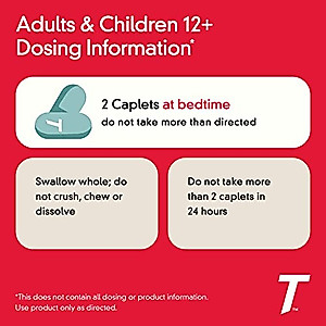 Tylenol PM Extra Strength Nighttime Pain Reliever Sleep Aid Caplets, 500 mg Acetaminophen, 25 mg Diphenhydramine HCl, Relief for Nighttime Aches & Pains, Travel Size, 2 Packs of 2 Caplets