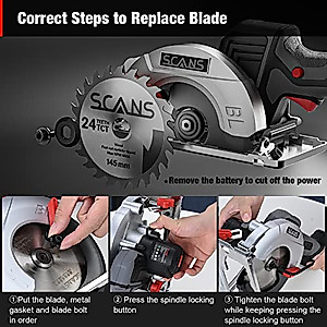 Mini Circular Saw, Brushless Circular Saw with 4.0Ah Battery & Charger, 7000RPM, Max Cutting Depth 1 1/5"(45°), 2 1/10"(90°), Lightweight Circular Saw for Metal, Wood, Drywall, Plastic, Tile, S721-1