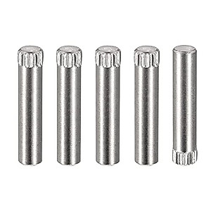 Tool parts 5x25mm 304 Stainless Steel Dowel Pins - 5Pcs Knurled Head Flat End Dowel Pin