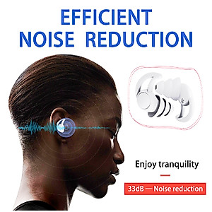 Ear Plugs for Sleeping Noise Cancelling, Ear Plugs for Noise Reduction, Washable Hearing Protection for Work, Travel, Concert, Swimming, Sleep Snoring(White)