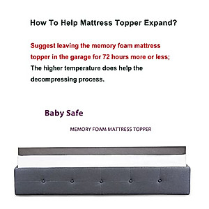 LuxErgo 3 Inch Memory Foam Mattress Topper, Twin XL