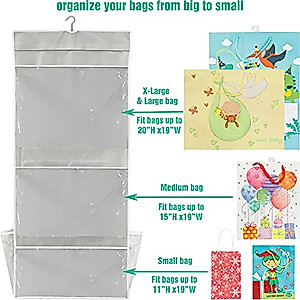 Simple Houseware Double-Sided Hanging Gift Wrap Organizer Storage Pockets, (Set of 1)