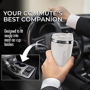 Frigidaire Stainless Steel Coffee Maker - Single Cup With Insulted Travel Mug ECMK095 with 420ml Capacity (White)