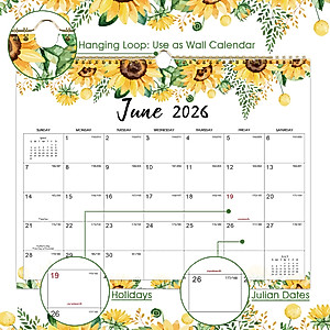 2025-2026 Calendar - JUL 2025 - DEC 2026, 14.6'' x 11.4'', Wall Calendar 2025-2026, Twin-Wire Binding, 18 Months Calendar 2025-2026, Premium Paper