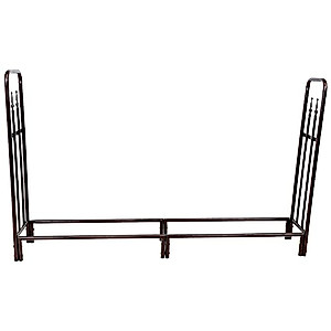 Sunnydaze Indoor/Outdoor 6-Foot Decorative Firewood Log Rack - Powder-Coated Steel Wood and Kindling Holder - Bronze