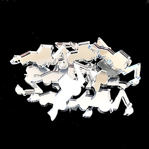 Super Cool Creations Digger JCB Shaped Crafting Mirrors, Set of 10, Many Colours, Shatterproof Acrylic, Pink Mirror, Pack of 10 x 4cm