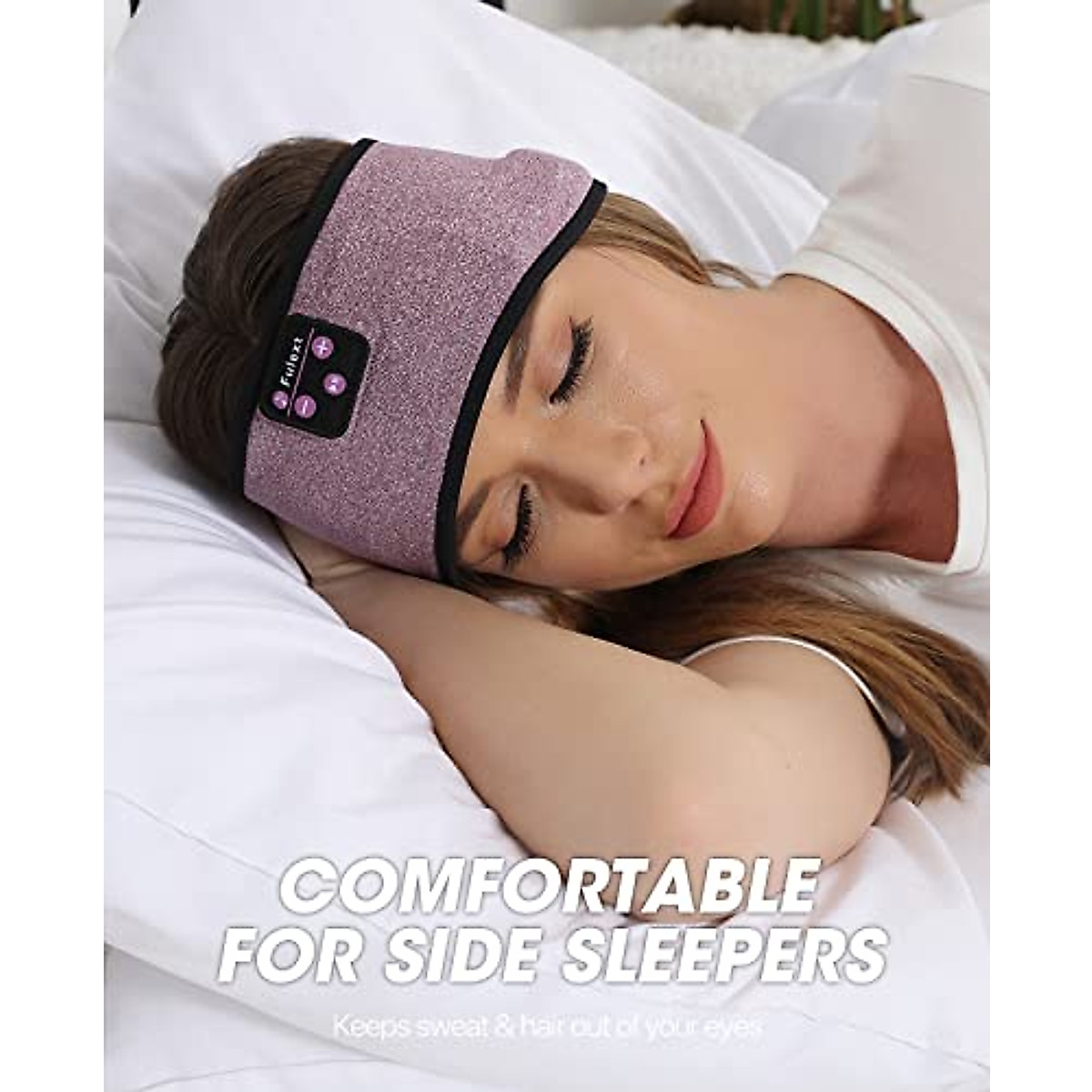 Fulext Bluetooth Headband Headphones, Sleep Headphones For Side Sleepers - Sleeping Comfortable with Thin Speaker Microphone Handsfree Best Gift Ideas Women Men
