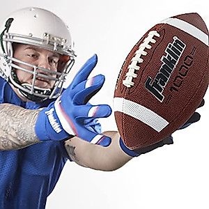 Franklin Sports Official Size Football - 1000 Regulation Outdoor Football - Synthetic Leather Adult Size Football - Outdoor All-Weather Footballs - Extra Grip Official Size Football - Brown + White