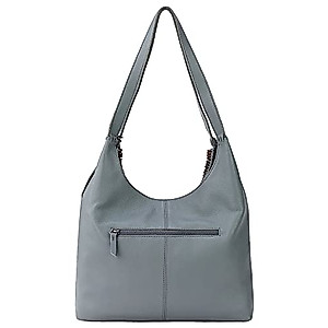 The Sak Huntley Leather Hobo Dusty Blue Crochet One Size