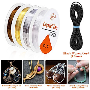 Jewelry Making Supplies Kit, Paxcoo Jewelry Making Kit with Jewelry Making Tools, Jewelry Wires and Jewelry Findings for Jewelry Making, Repair and Beading