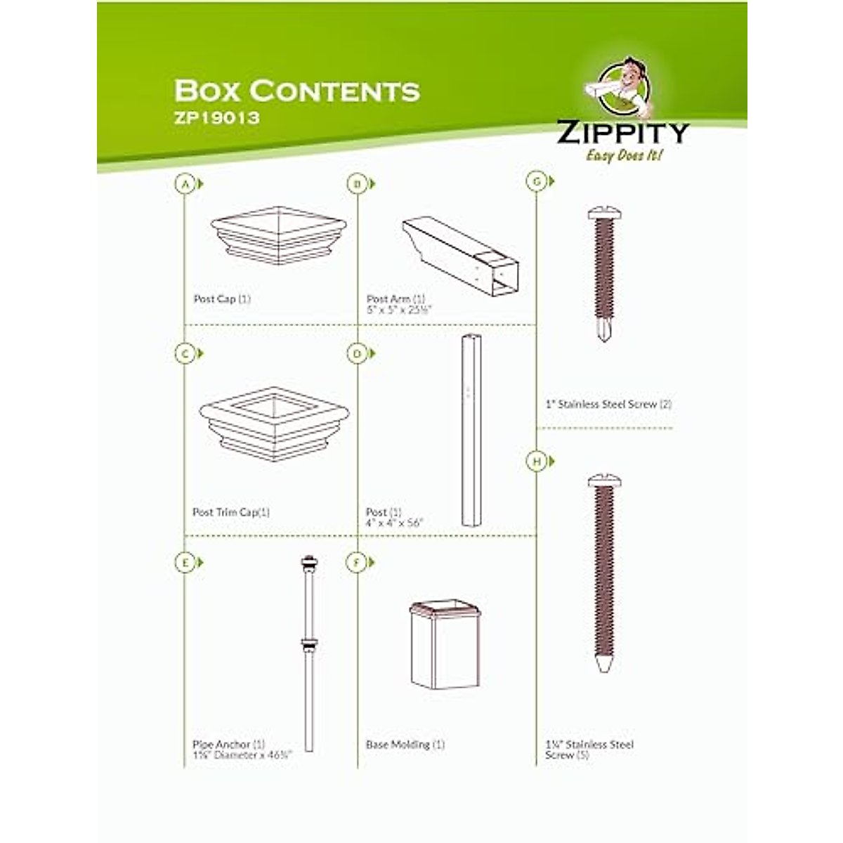 Zippity Outdoor Products ZP19013 Classica Mailbox Post, White