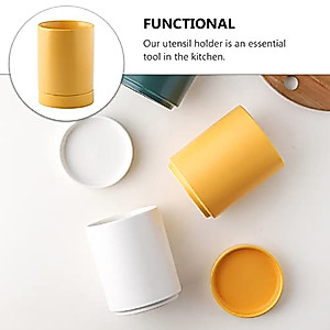 1 Set Storage Multipurpose Home Rest Holder Ceramic Rack Canister Utensil Caddy and Tool Pen Fork Ware Makeup Matte Kitchen Basket Spoons Spatulas with Decoration Counter