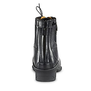 HORZE B Vertigo Jupiter Women's Soft Leather Front-Lace Equestrian Paddock Boots - Black - 8.5